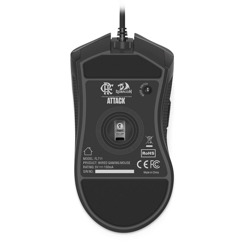 Mouse Gamer Flamengo Attack Fl711, 12.400 Dpi, Redragon | Martins Atacado