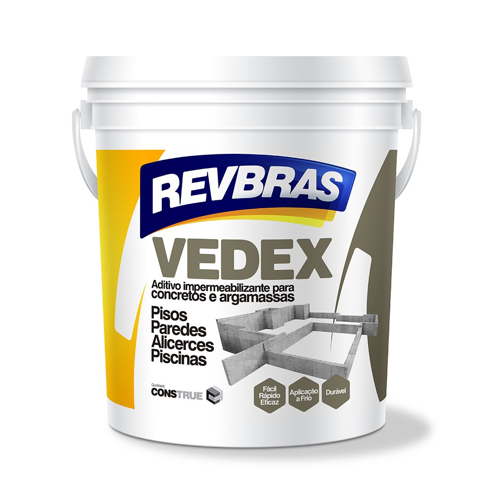 Vedex Revbras 18L Aditivo Impermeabilizante Para Concreto E Reboco ...