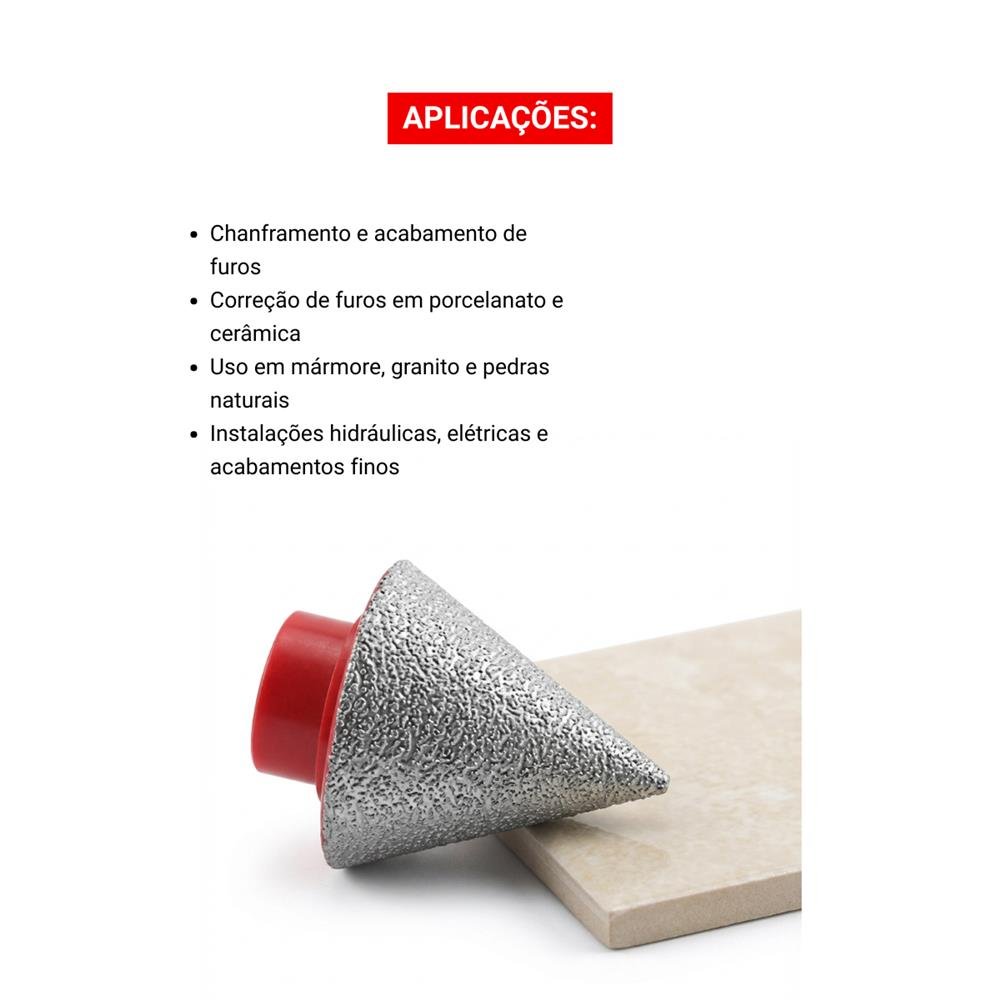 Broca Cônica Chanfrada Diamantada Golfield 60Mm | Martins Atacado