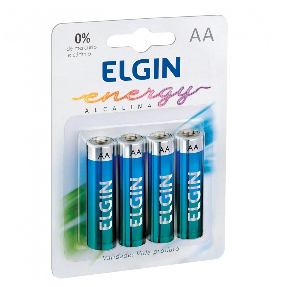 Pilha Energy Alcalina Pequena AA Blister - Emb. c/ 4 un - Elgin ...