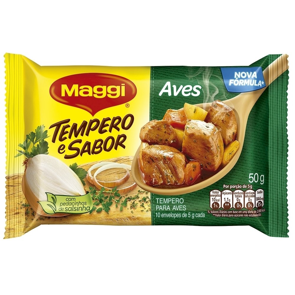 Tempero Maggi e Sabor Aves 5g - 48 Embalagens com 10 Unidades | Martins ...