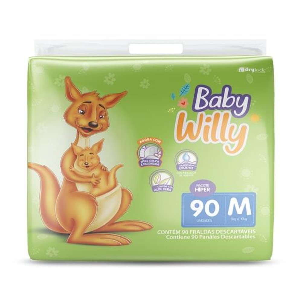 Fralda Baby Willy Kids Hiper M 1x90 | Martins Atacado