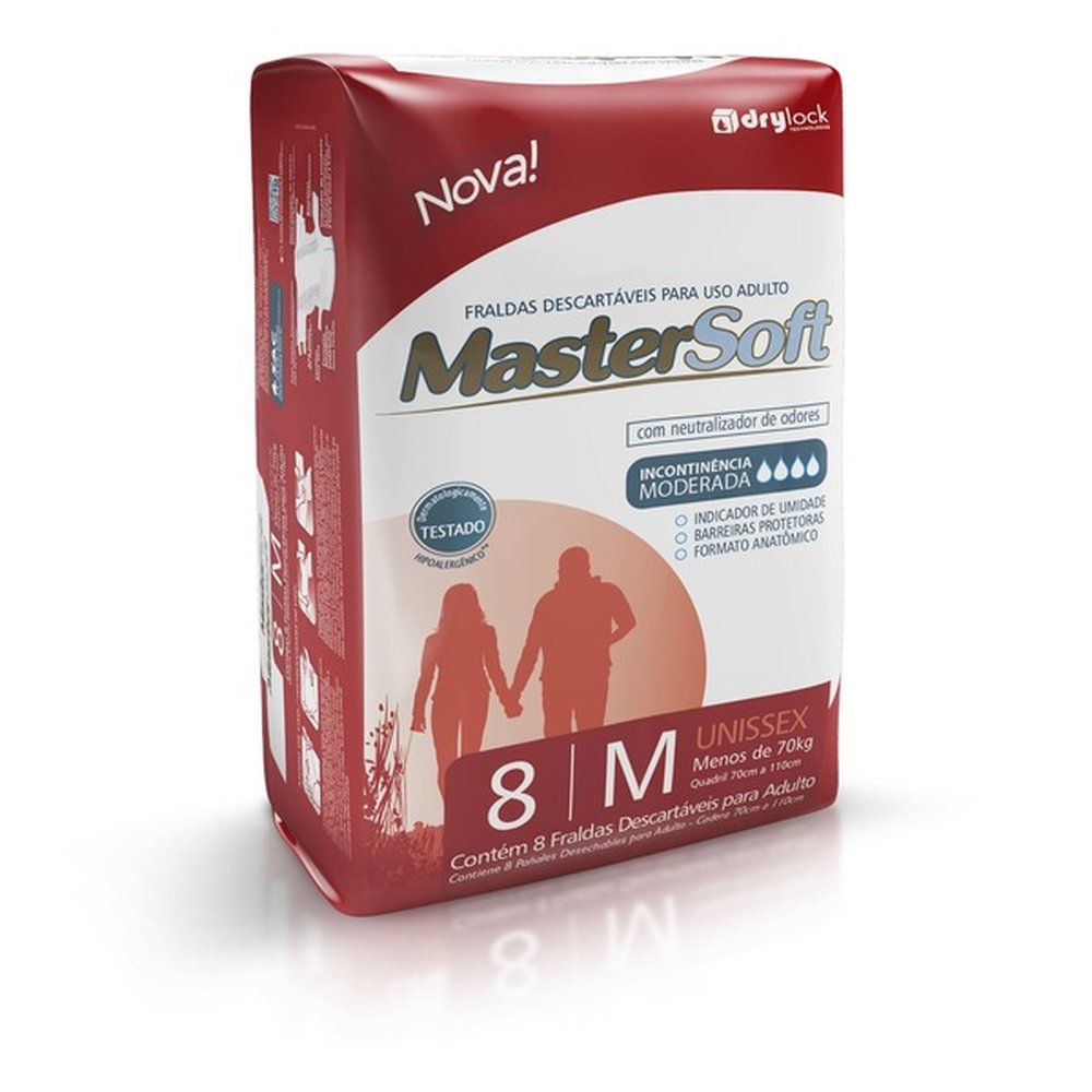 Fralda Mastersoft M com 8 Unidades | Martins Atacado