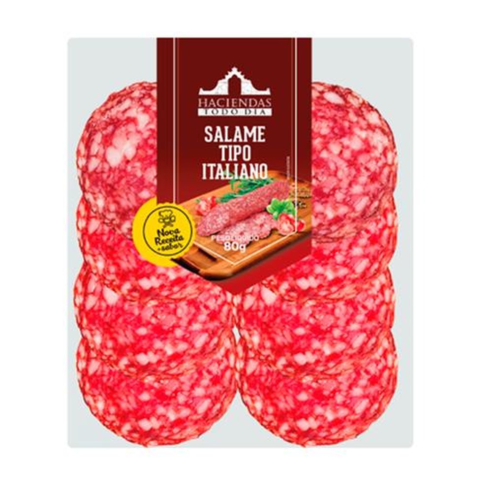 Salame Tipo Italiano Fatiado Haciendas Todo Dia 22x80g | Martins Atacado