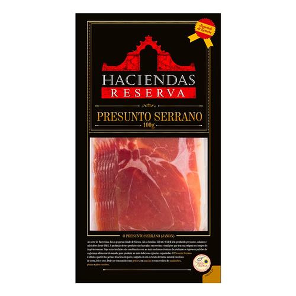 Presunto Serrano Fatiado Haciendas Reserva 15x100g | Martins Atacado