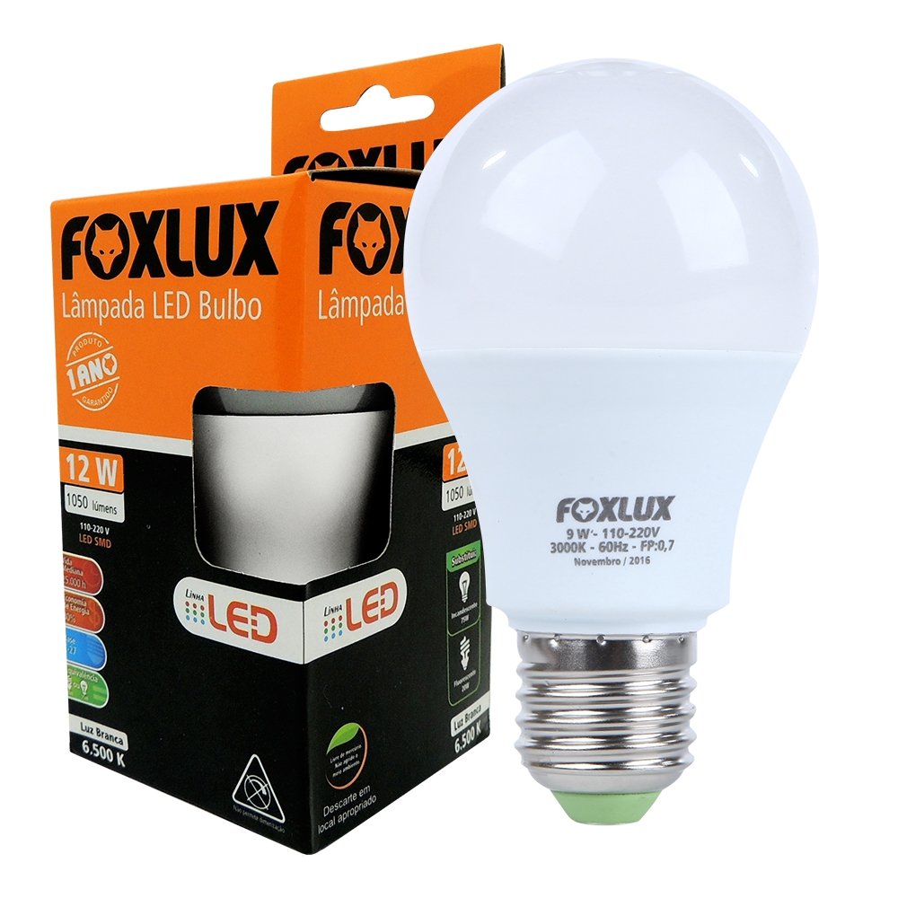 lampada led bulbo cert 12w 6500k bivolt foxlux | Martins Atacado