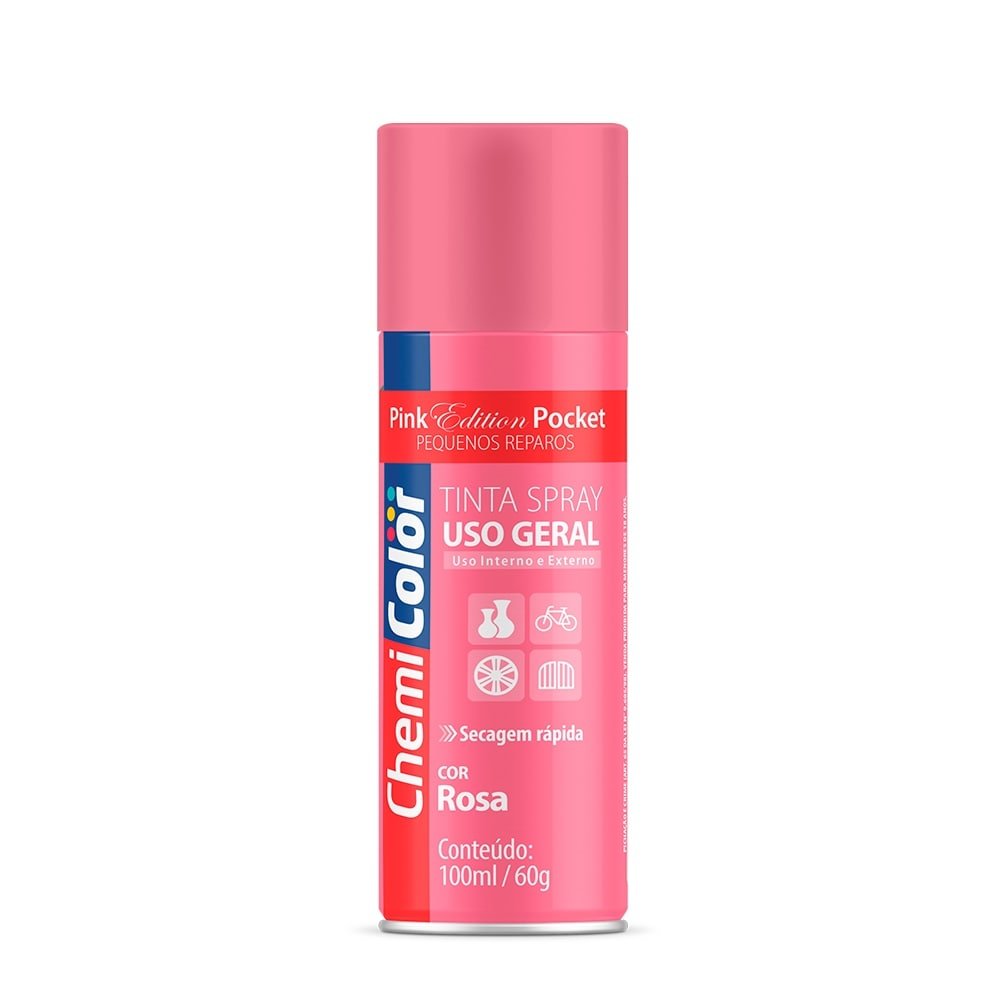 Tinta Spray Chemicolor Uso Geral Rosa 100ml | Martins Atacado